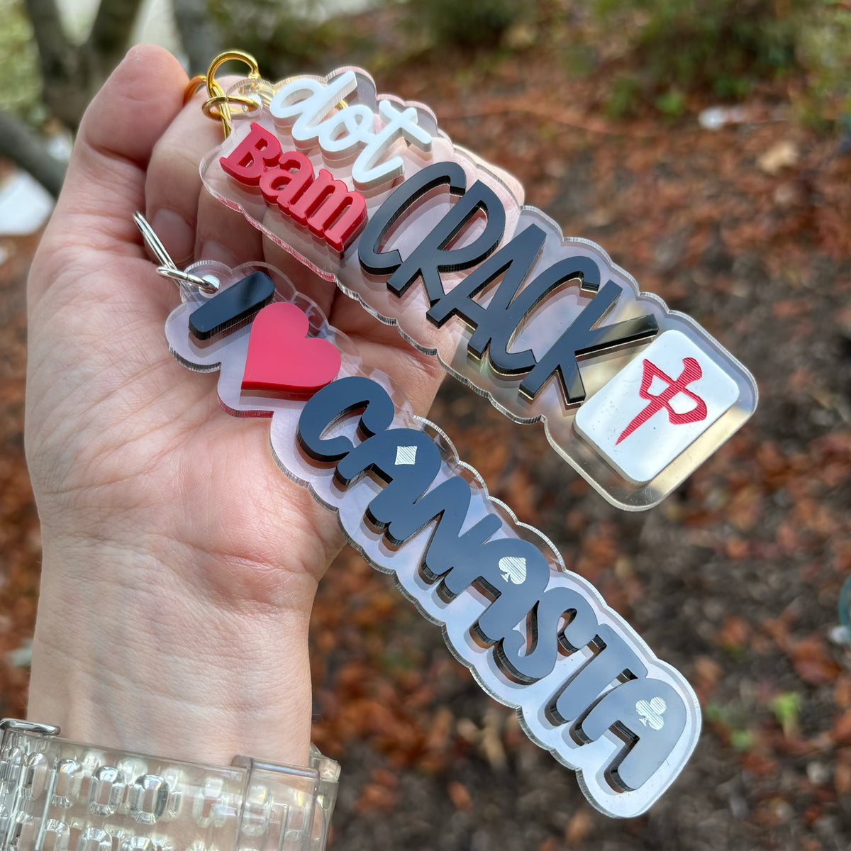 Bam Dot Crack Mahjong Keychains – A Wink and A Nod